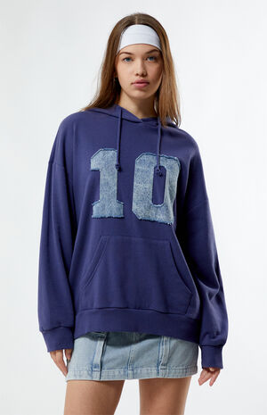 Pacsun Denim Number Patch Hoodie | PacSun