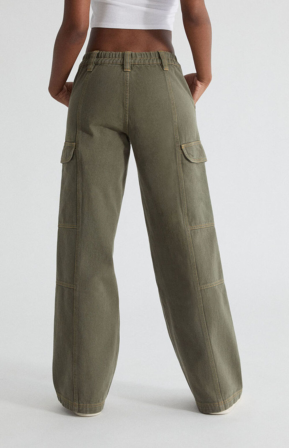 Pacsun Olive Low Rise Puddle Cargo Pants | PacSun