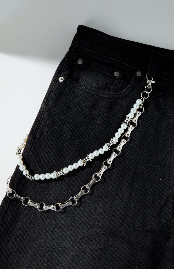 Pacsun Barbed Pearl Double Wallet Chain | Pacsun