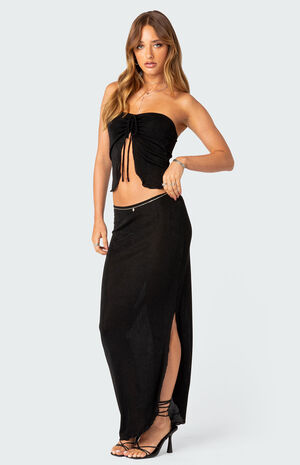 Edikted Milan Gathered Split Front Tube Top | PacSun