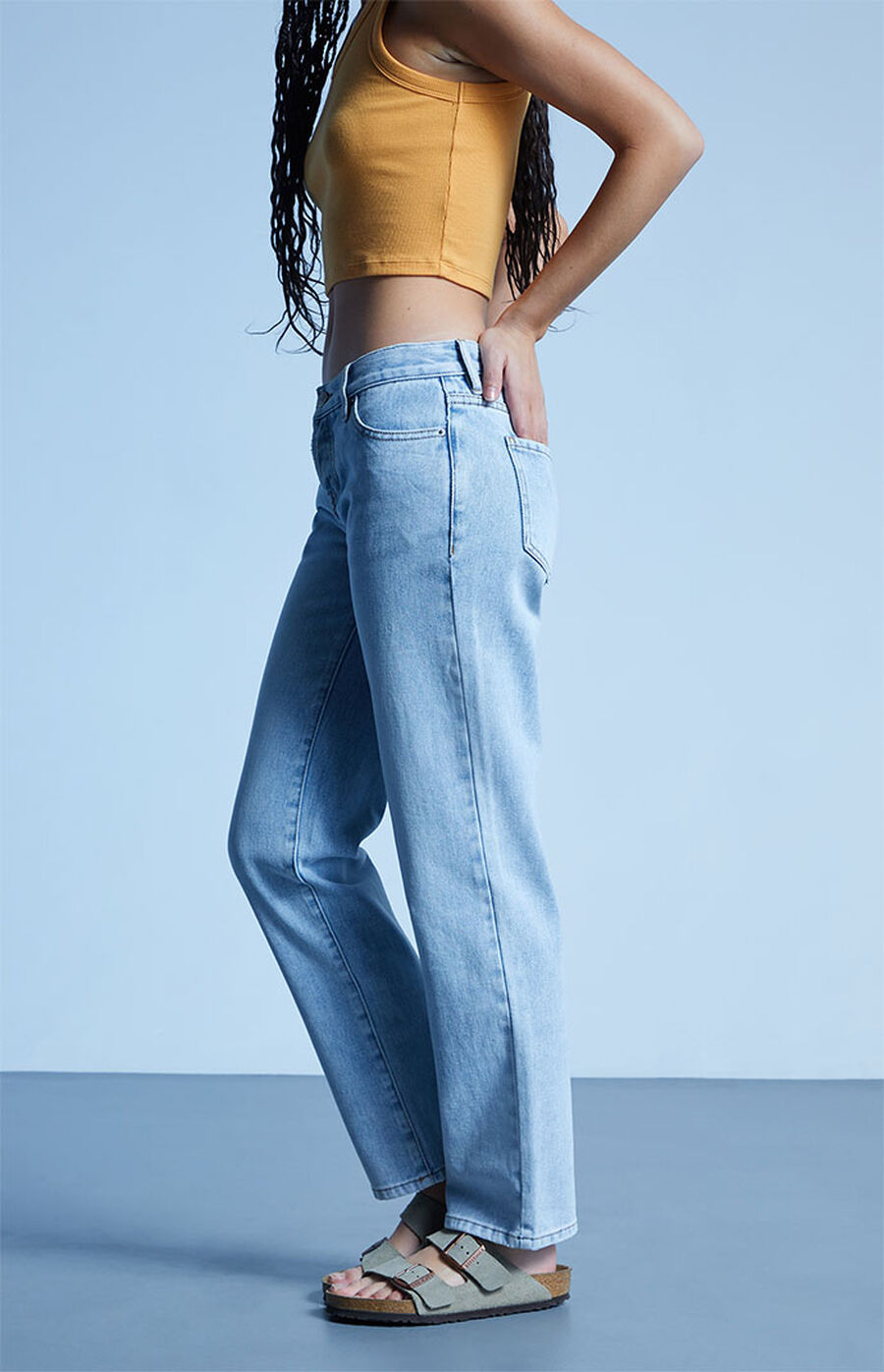 Pacsun Light Blue Low Rise Straight Leg Jeans | Pacsun