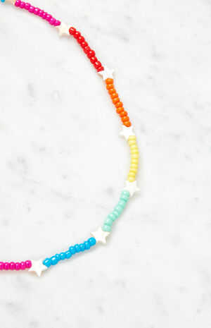 LA Hearts Beaded Colorblock Star Choker Necklace | PacSun