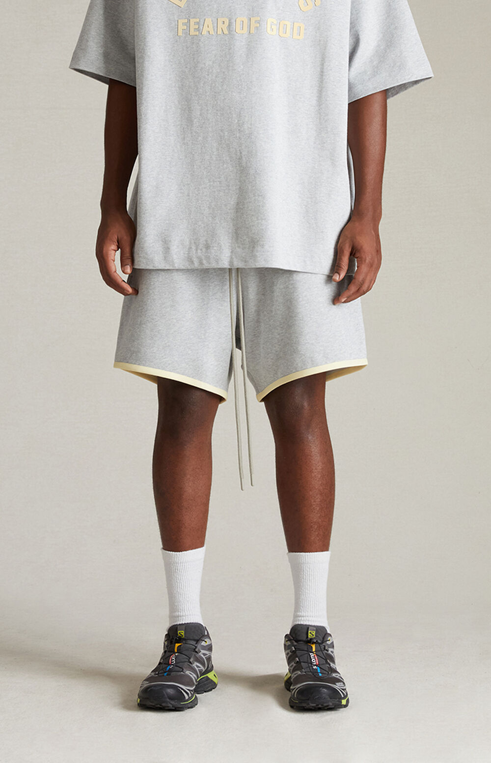 Fear of God Essentials Light Heather Grey Running Shorts | PacSun