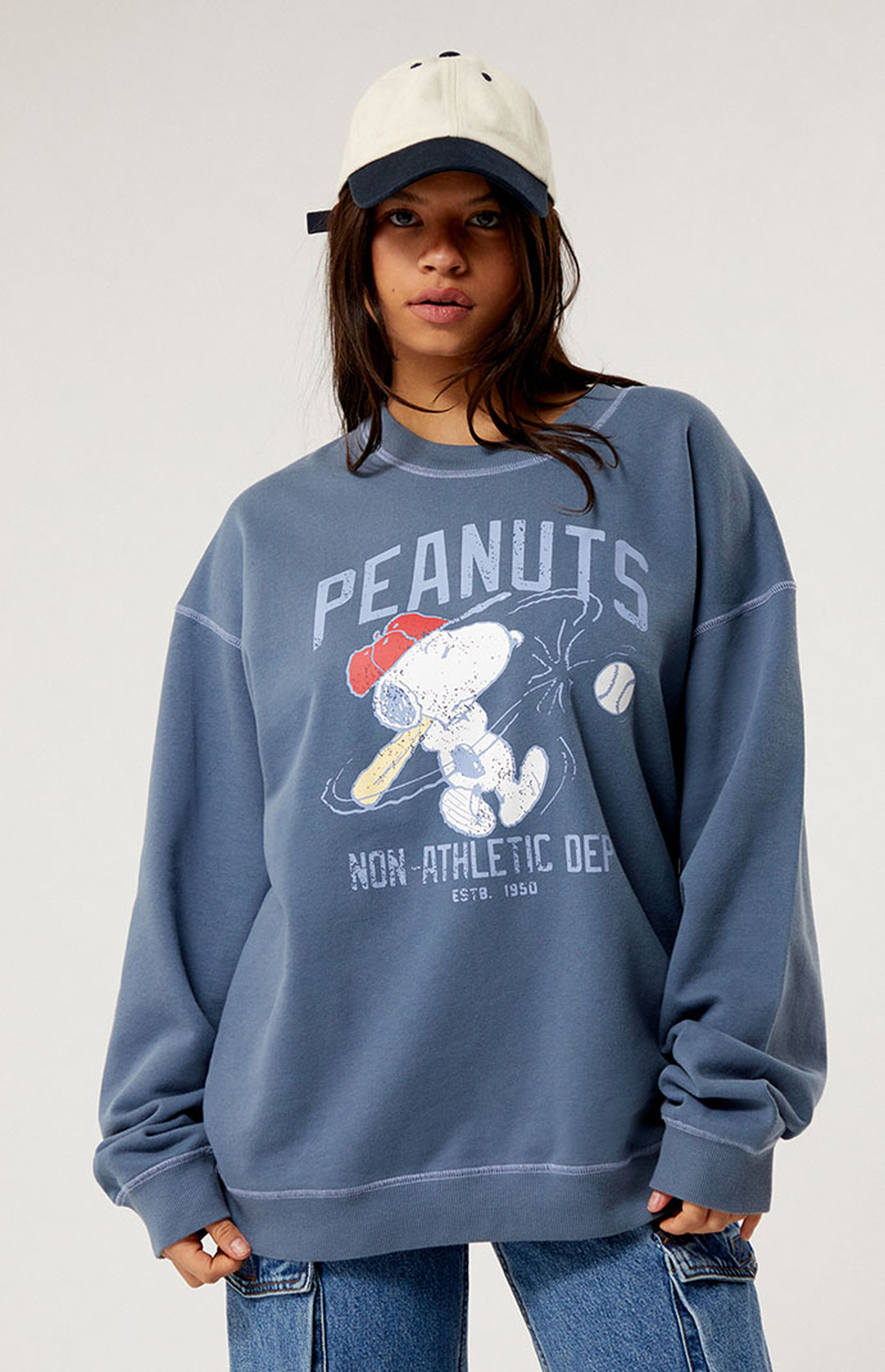 Peanuts Snoopy Swing Oversized Crew Neck Sweatshirt | PacSun