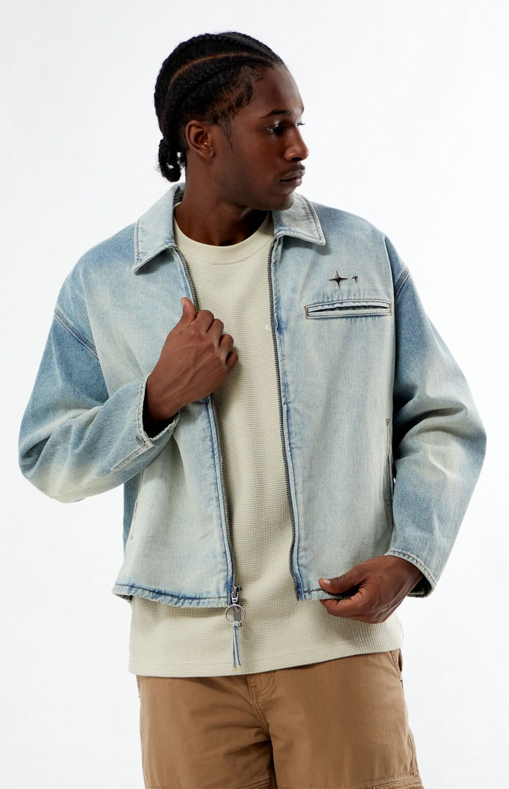 Pacsun Light Indigo Washed Denim Gas Jacket | PacSun
