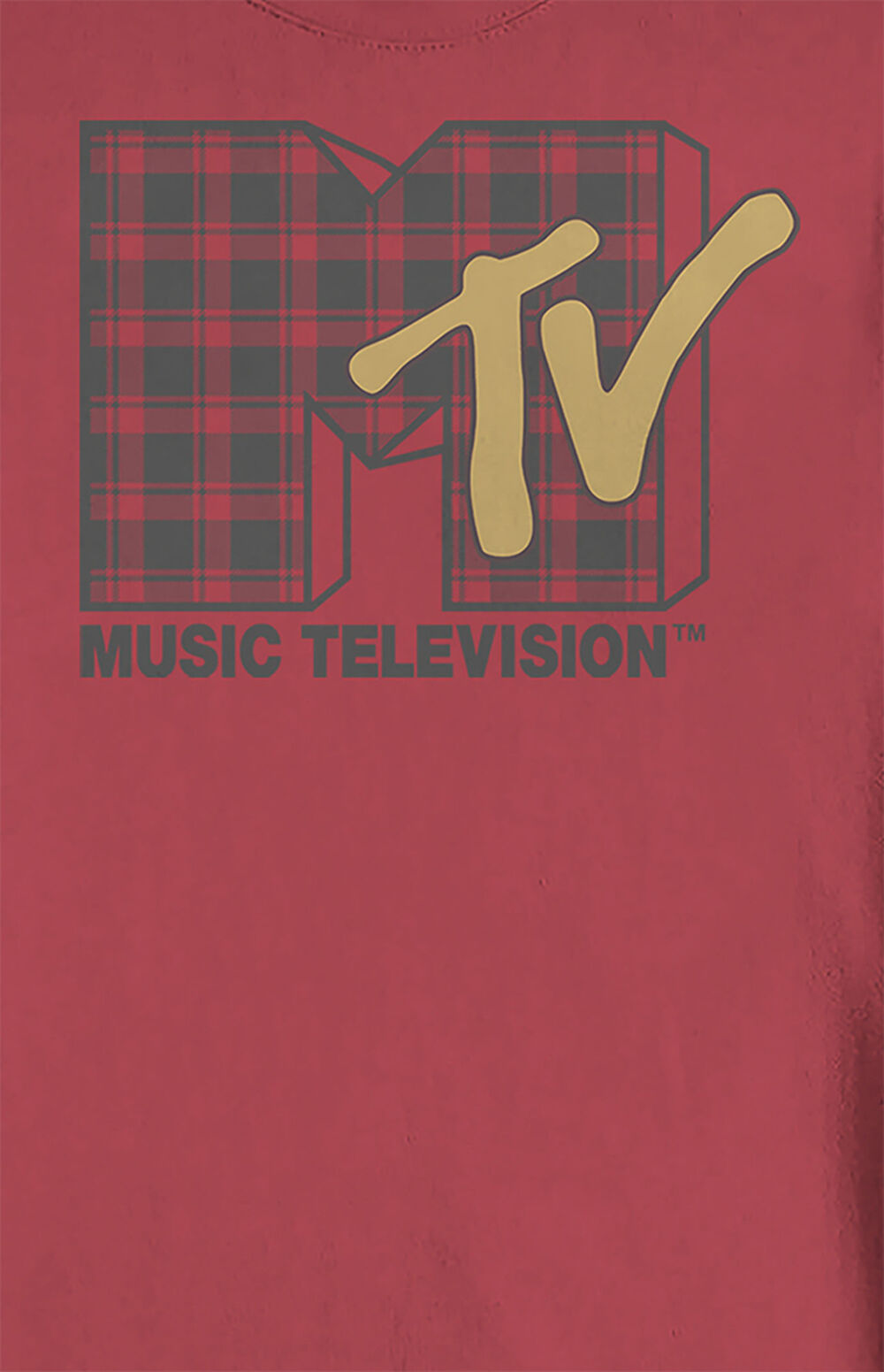 Plaid MTV Logo Crew Neck Sweatshirt | Pacsun