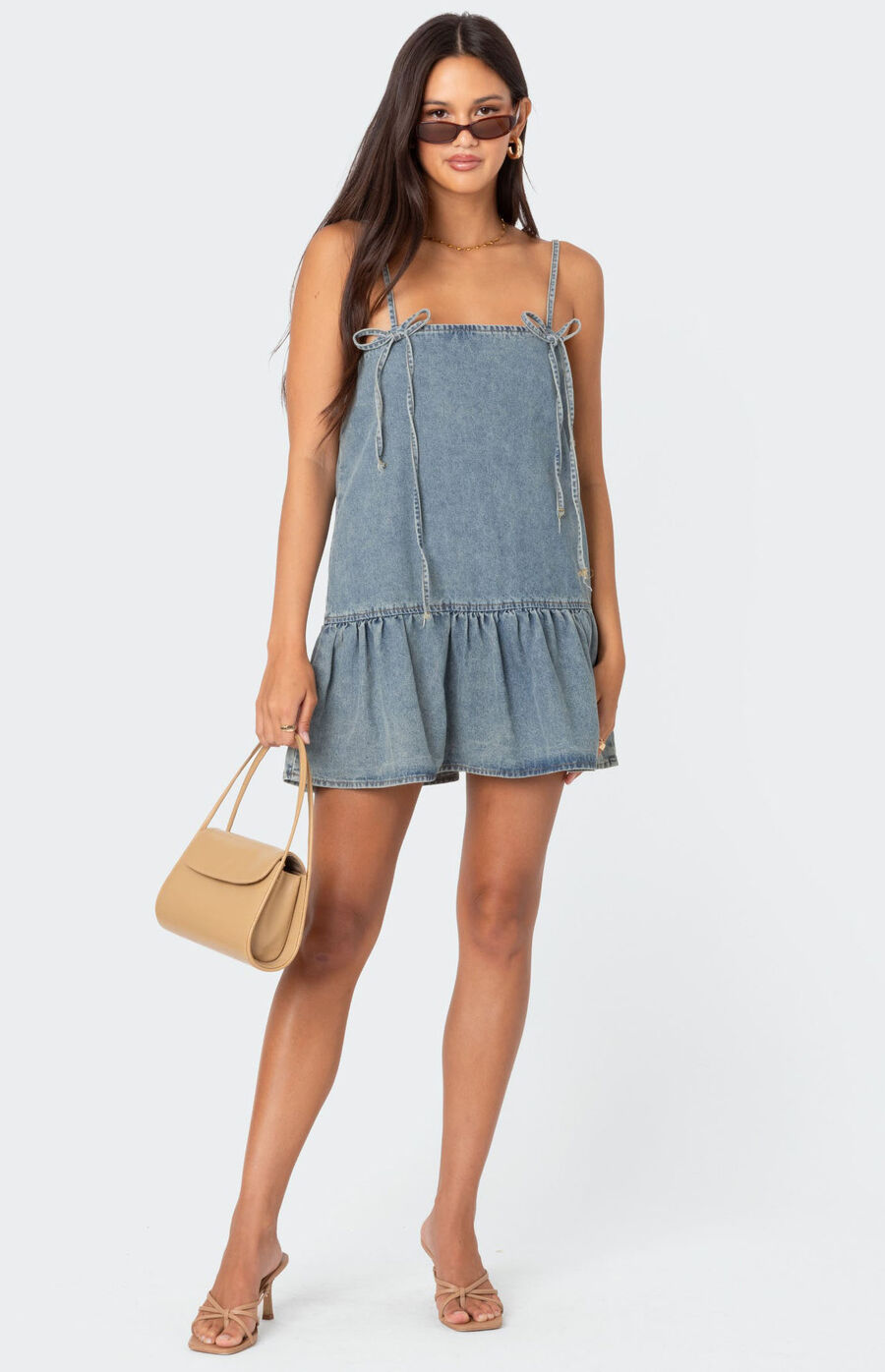 Edikted Dylan Denim Mini Dress | PacSun