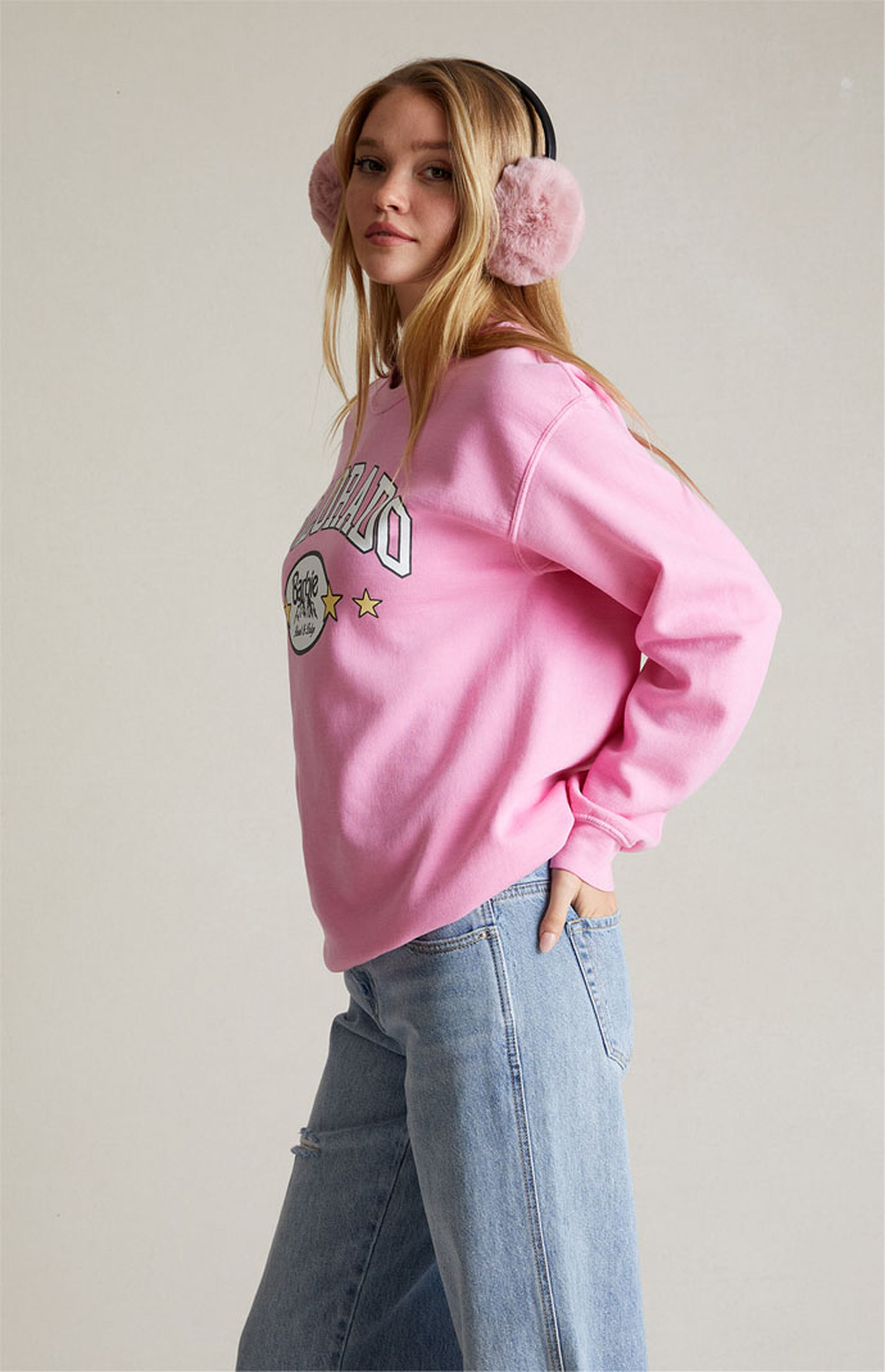 Barbie Colorado Lodge Crew Neck Sweatshirt | Pacsun