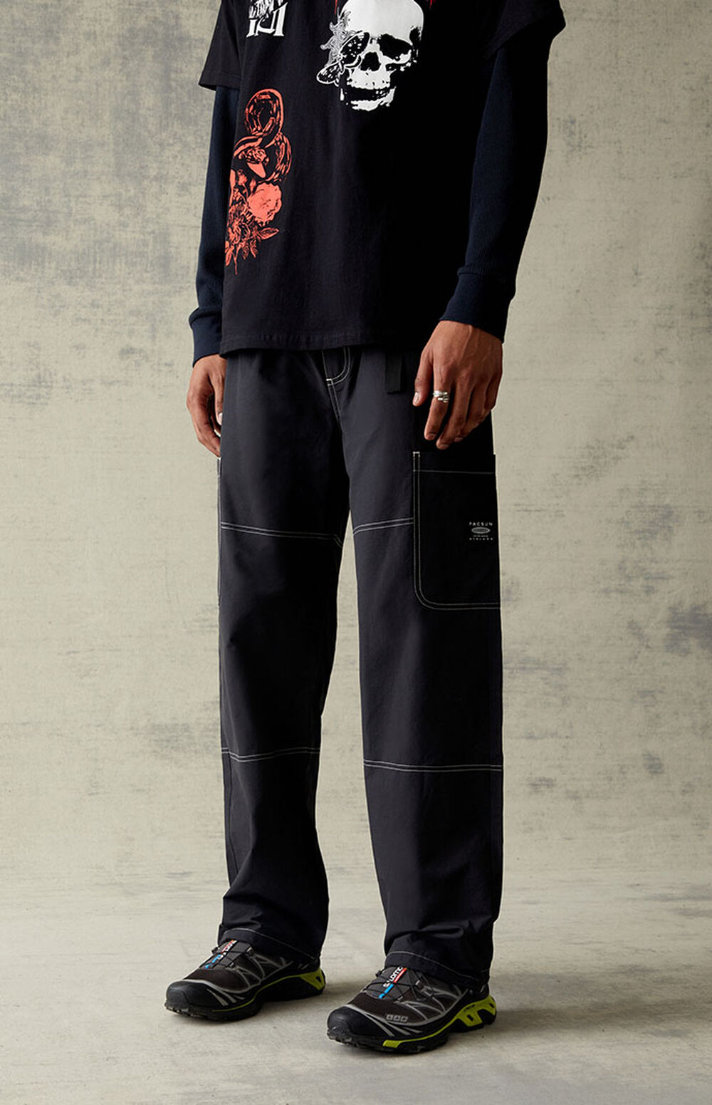 Pacsun Black Technical Baggy Cargo Pants | PacSun
