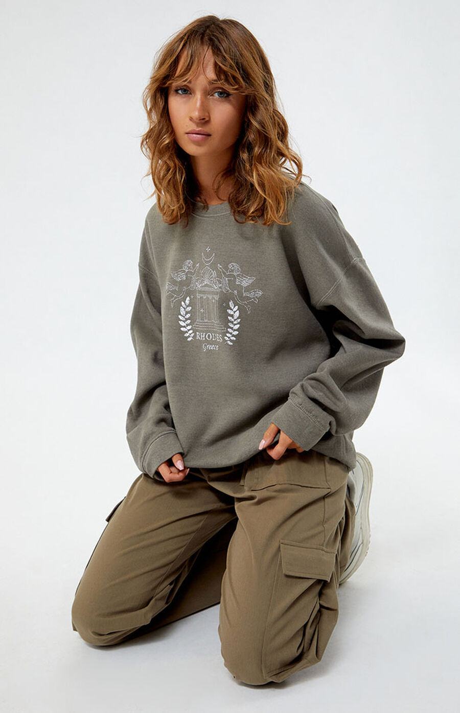 Golden Hour Rhodes Greece Angel Crew Neck Sweatshirt | PacSun