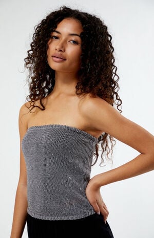 LA Hearts Sawyer Sequin Sweater Tube Top | PacSun