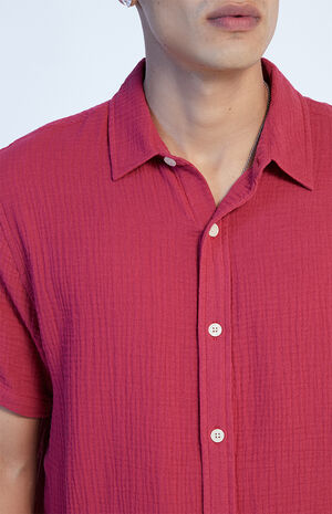 Pacsun Red Textured Classic Camp Shirt | PacSun