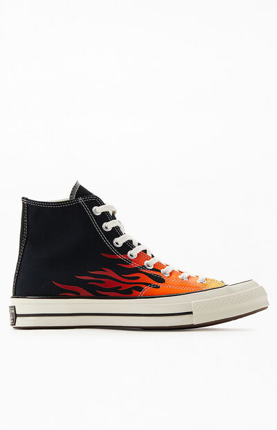 Converse Black Chuck 70 Flame Print High Top Shoes | Pacsun