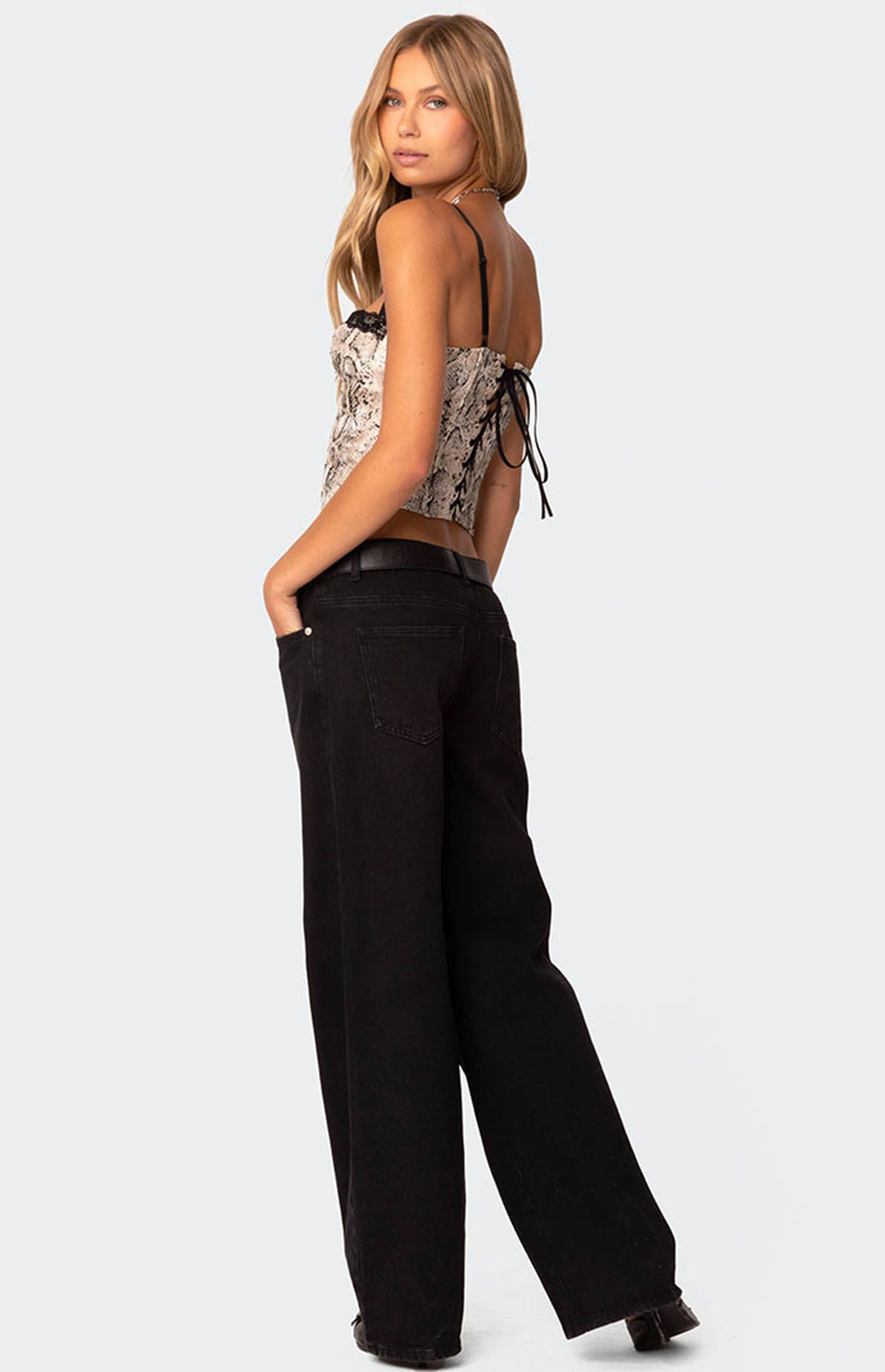 Edikted Snakeskin Denim Corset | PacSun