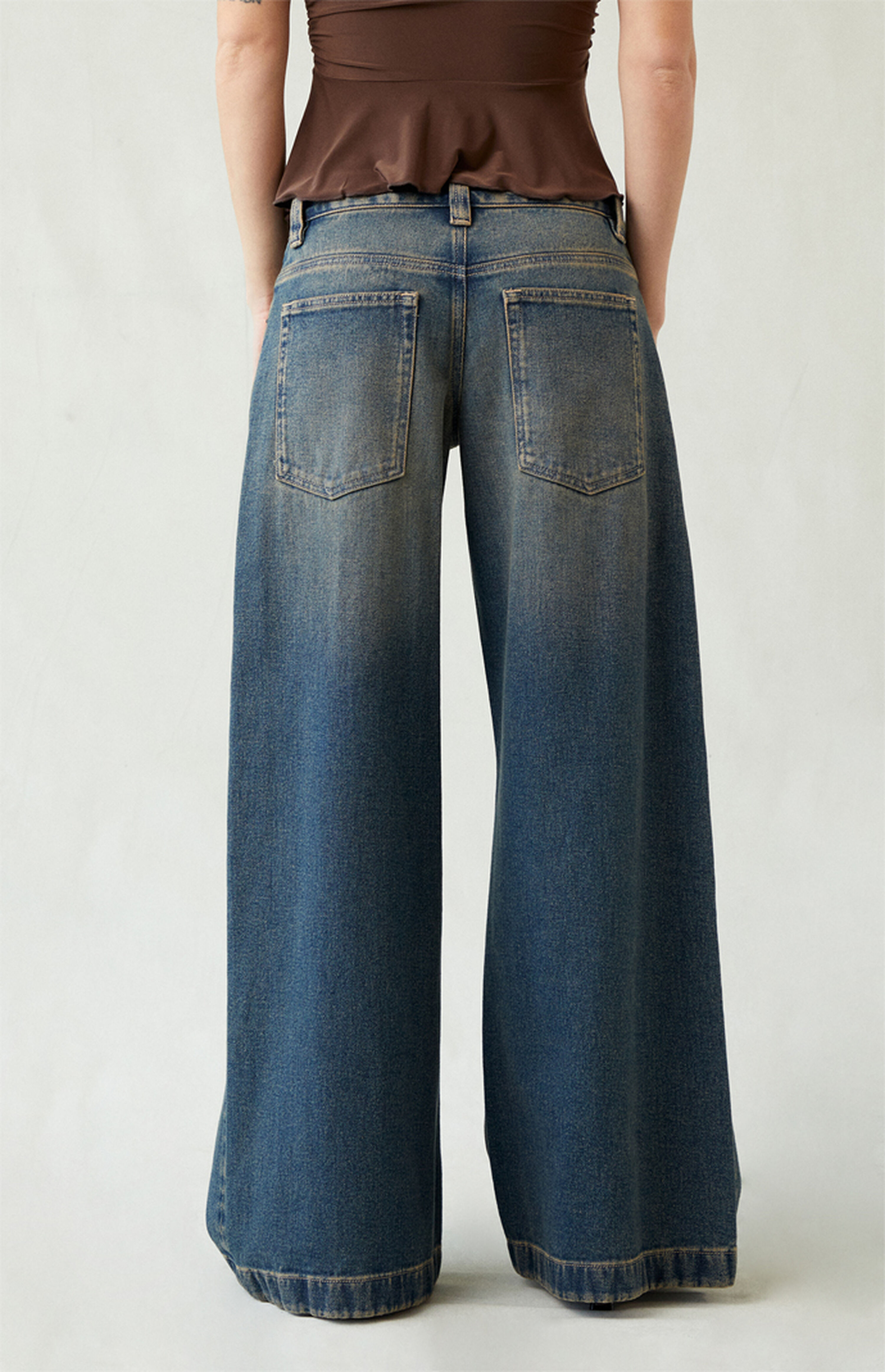 Pacsun Sloane Low Rise Ultra Baggy Jeans Dark Blue Tint | PacSun