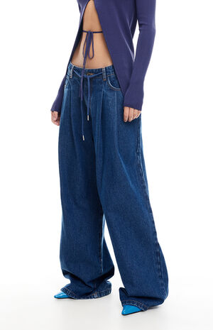 LIONESS Slouched Low Rise Tie Up Jeans | PacSun