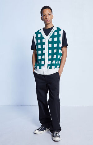 PacSun Pacific Sunwear Grid Sleeveless Sweater Vest | PacSun