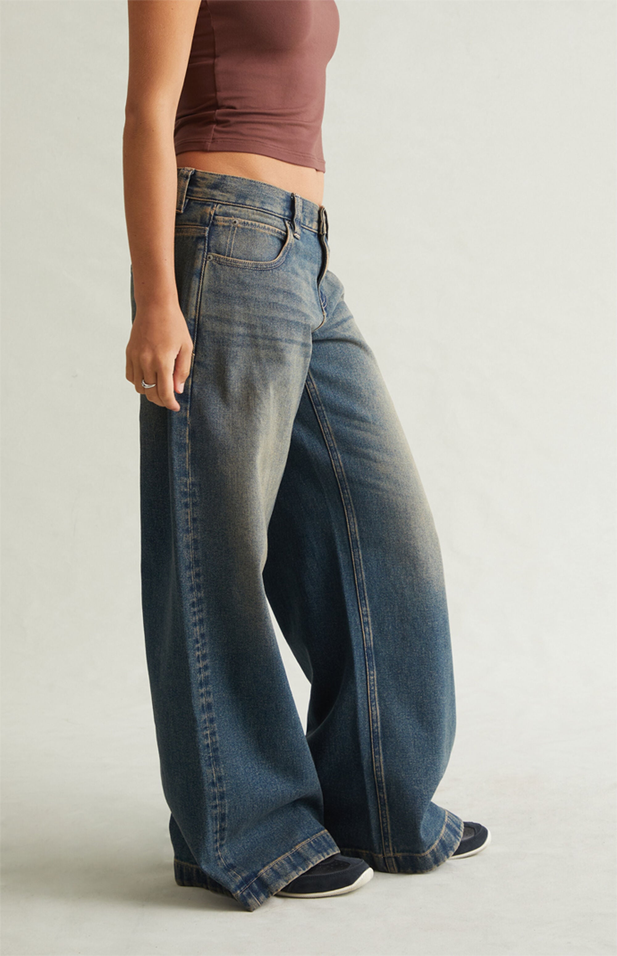 Pacsun Sloane Low Rise Ultra Baggy Jeans Dark Blue Tint | PacSun