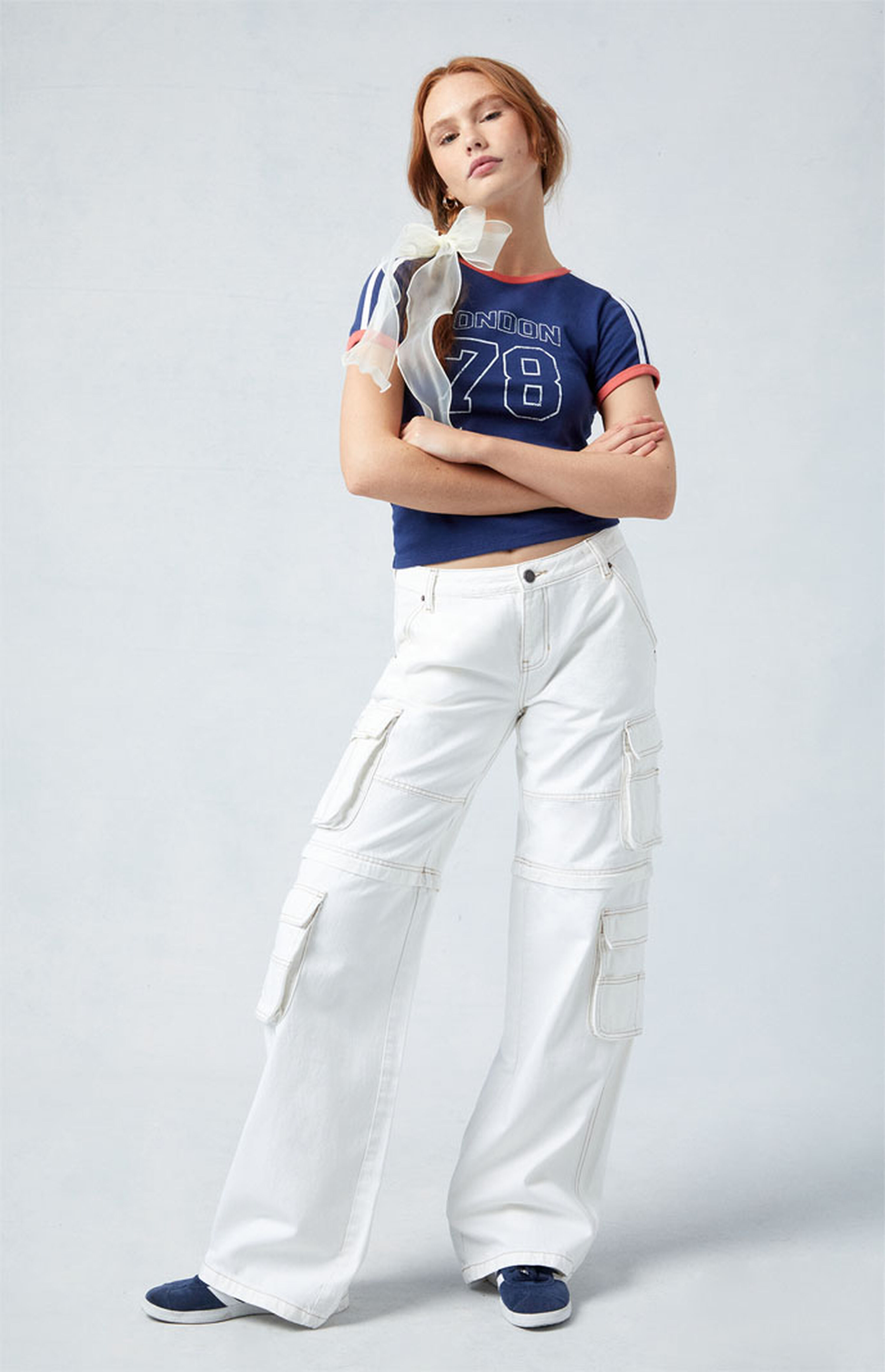 Pacsun Eco White Low Rise Baggy Zip Off Pants | PacSun