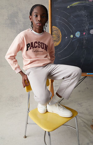 Pacsun Kids Light Pink Crew Neck Sweatshirt | PacSun