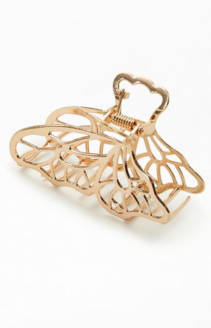 LA Hearts Gold Butterfly Clip | PacSun