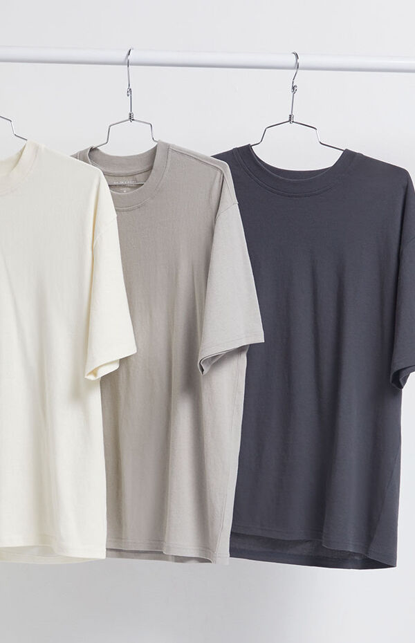 PS Basics 3 Pack Solid Boxy Oversized T-Shirts | PacSun