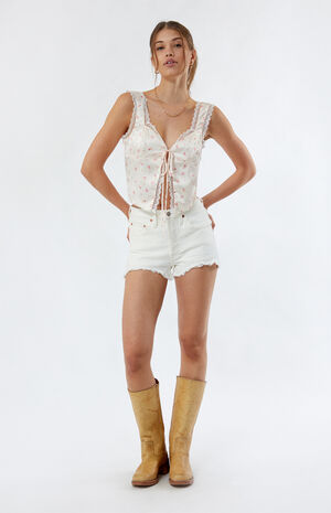 Glamorous Peach Pink Daisy Top | PacSun