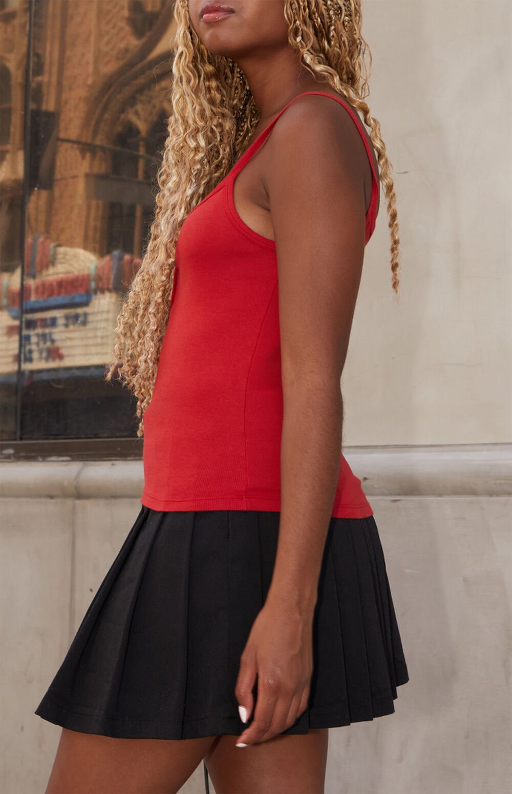 John Galt Red Button Up Tank Top | PacSun