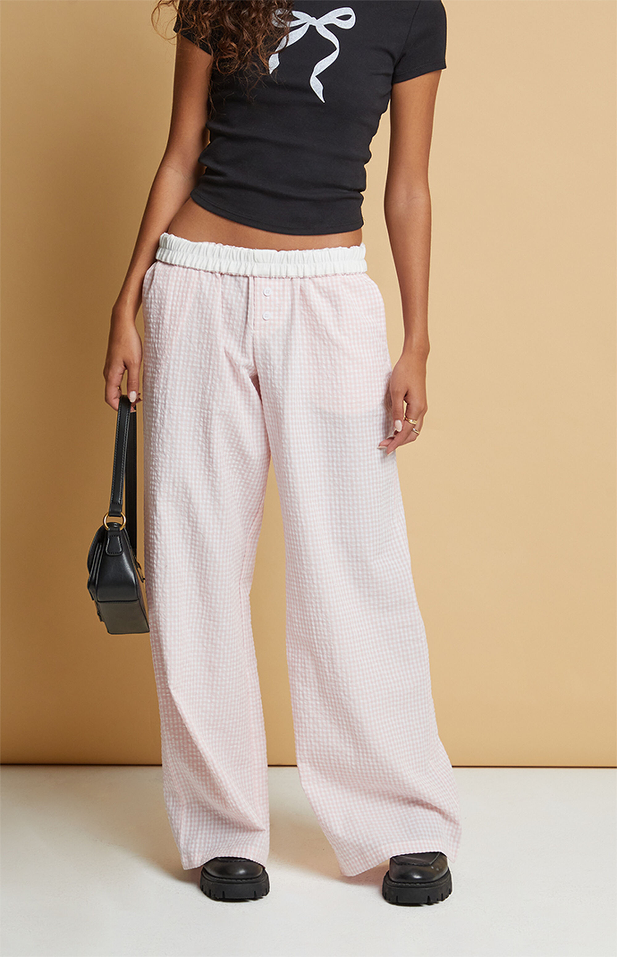 Beverly and Beck Pink Gingham Boxer Pajama Pants | Pacsun