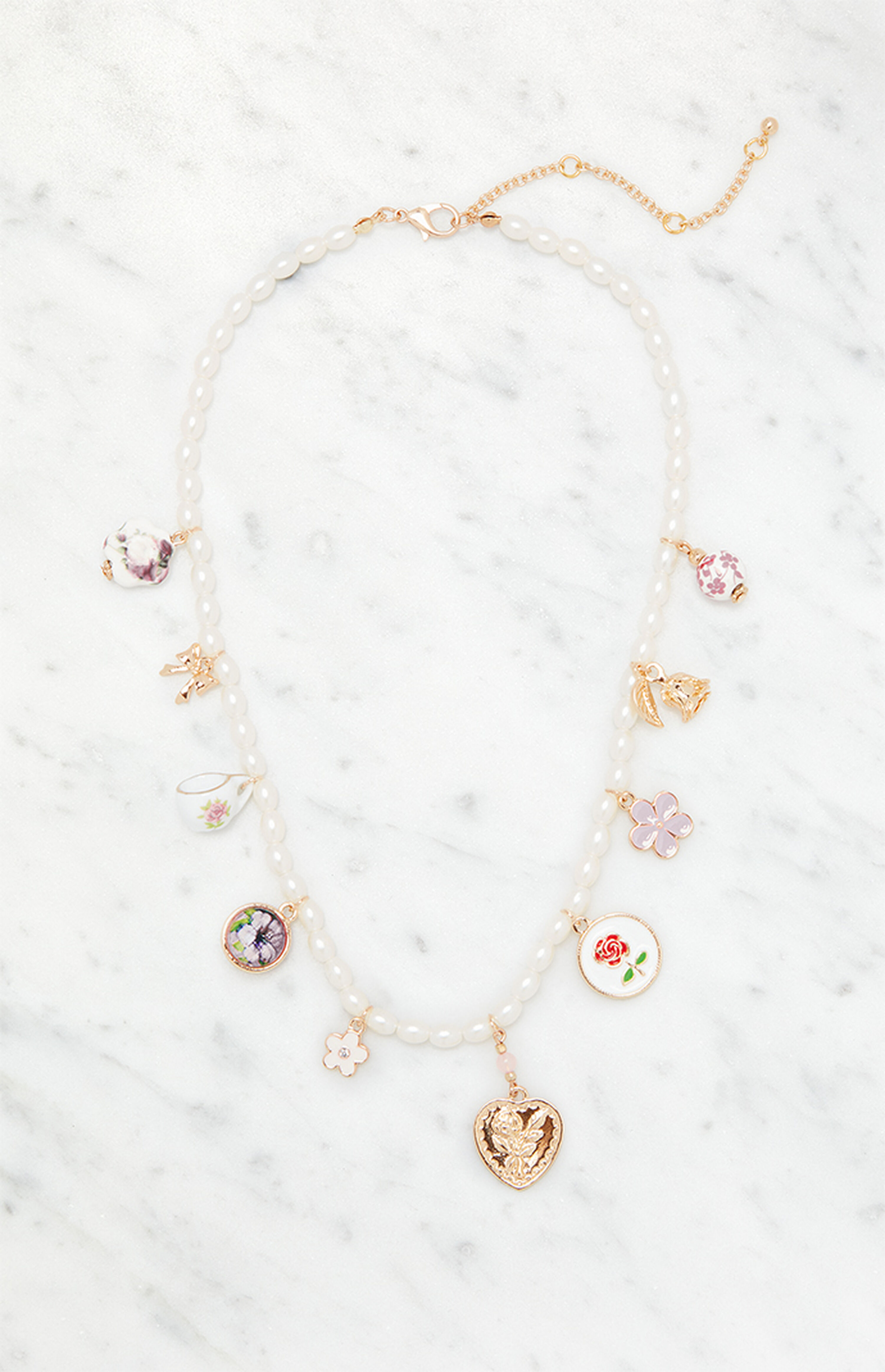 LA Hearts Charm Necklace | Pacsun