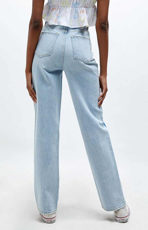 Pacsun Eco Light Blue Patches Boyfriend Jeans | Pacsun