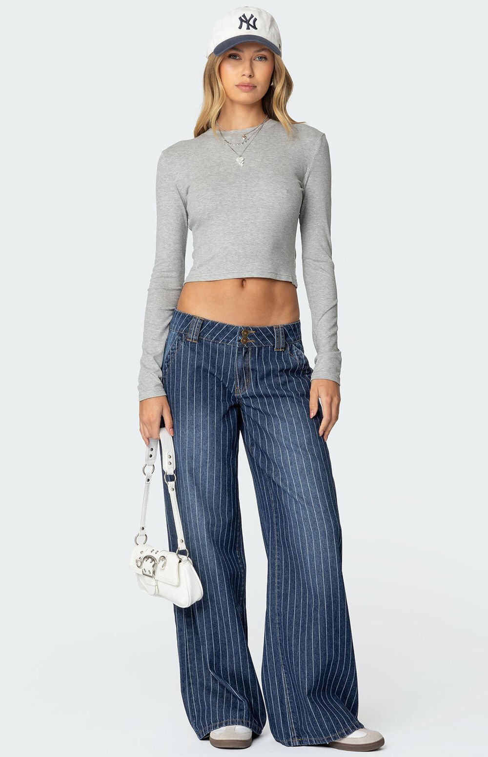 Edikted Cory Striped Low Rise Jeans | PacSun