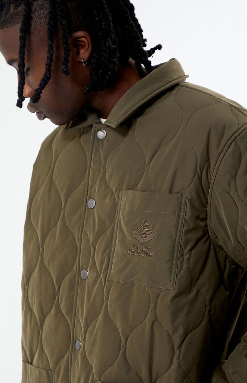 Pacsun Olive Quilted Coach Jacket | PacSun