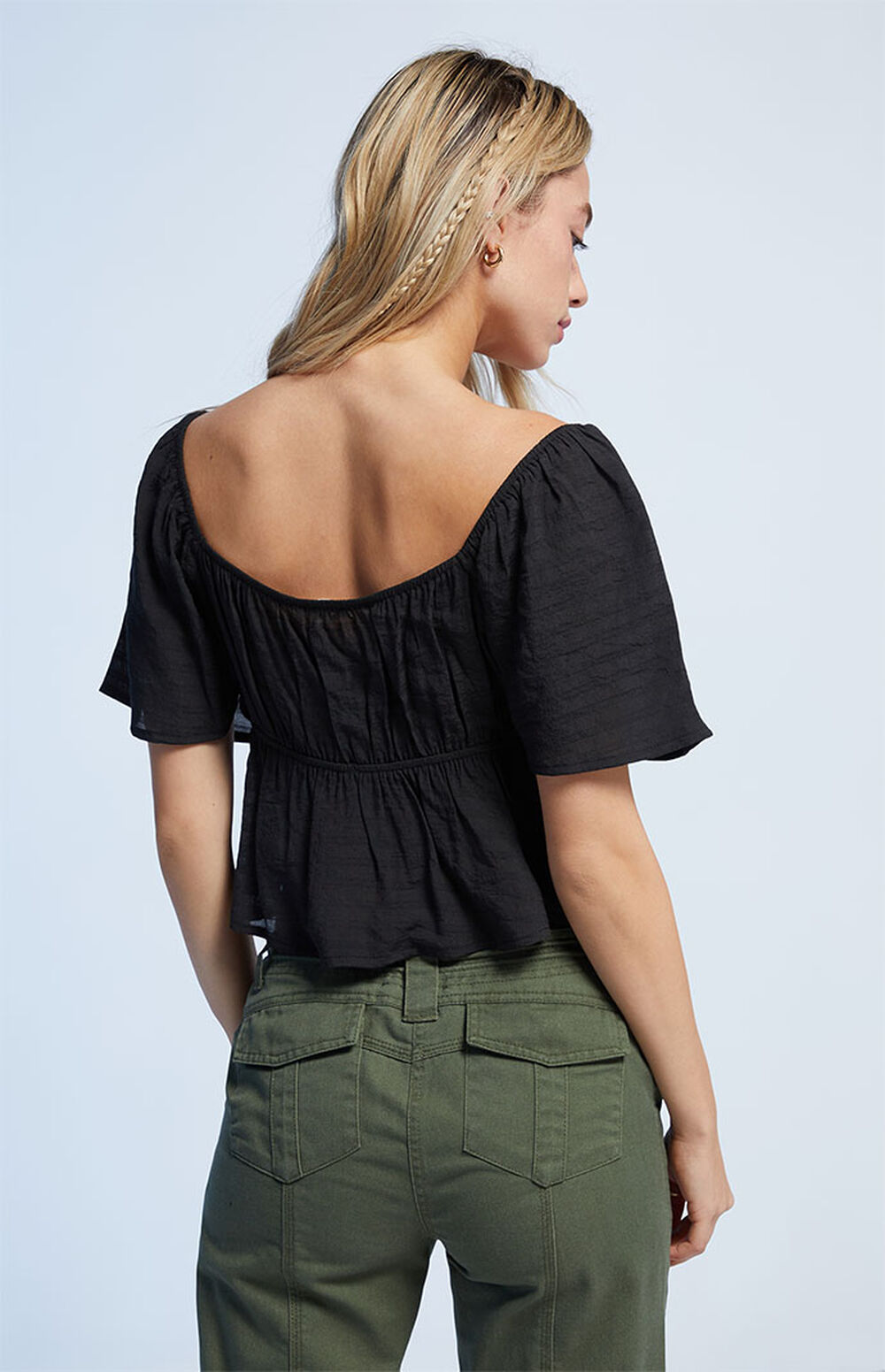 LA Hearts Smocked Button Front Top | PacSun