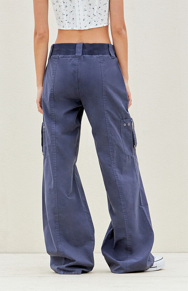 Pacsun Navy Low Rise Baggy Flare Pants | PacSun