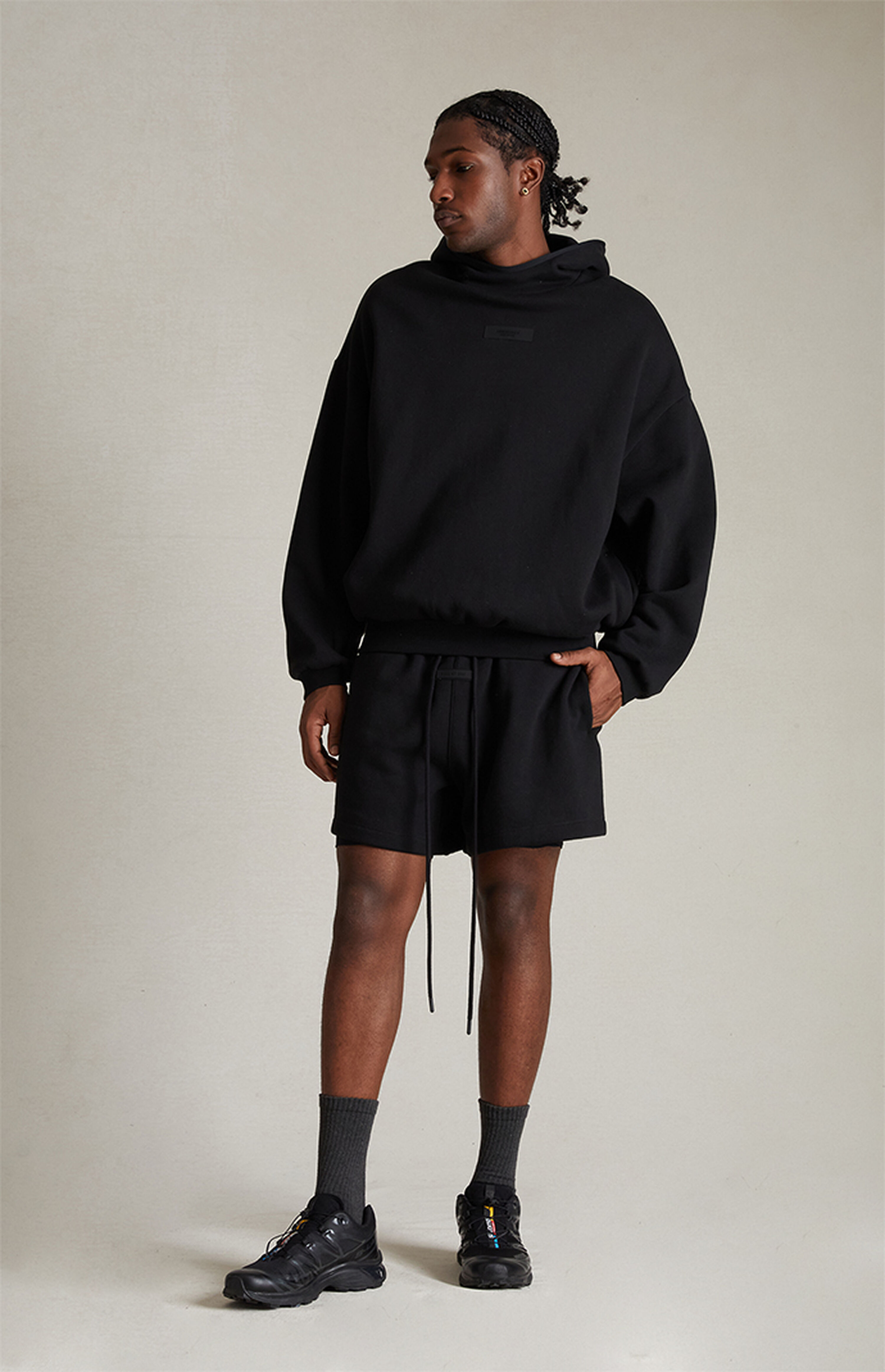 Fear of God ESSENTIALS Jet Black Hoodie | Pacsun