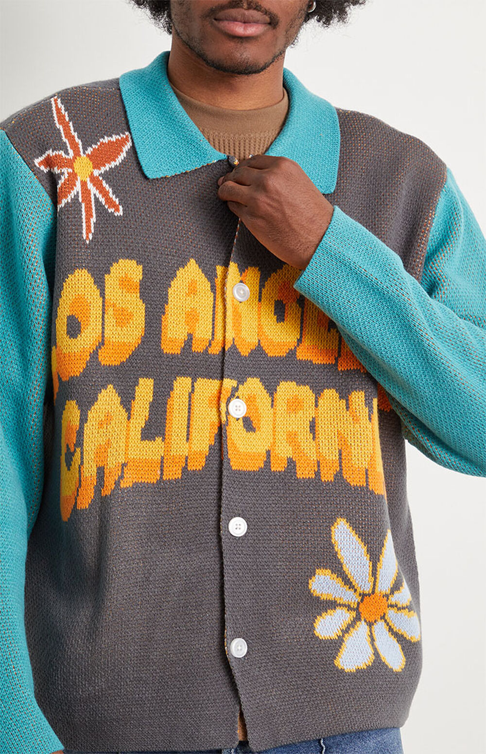 Pacsun Green LA Button Down Sweater | PacSun