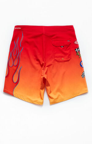 Hurley Eco Red Phantom NASCAR Flames 18" Boardshorts | PacSun