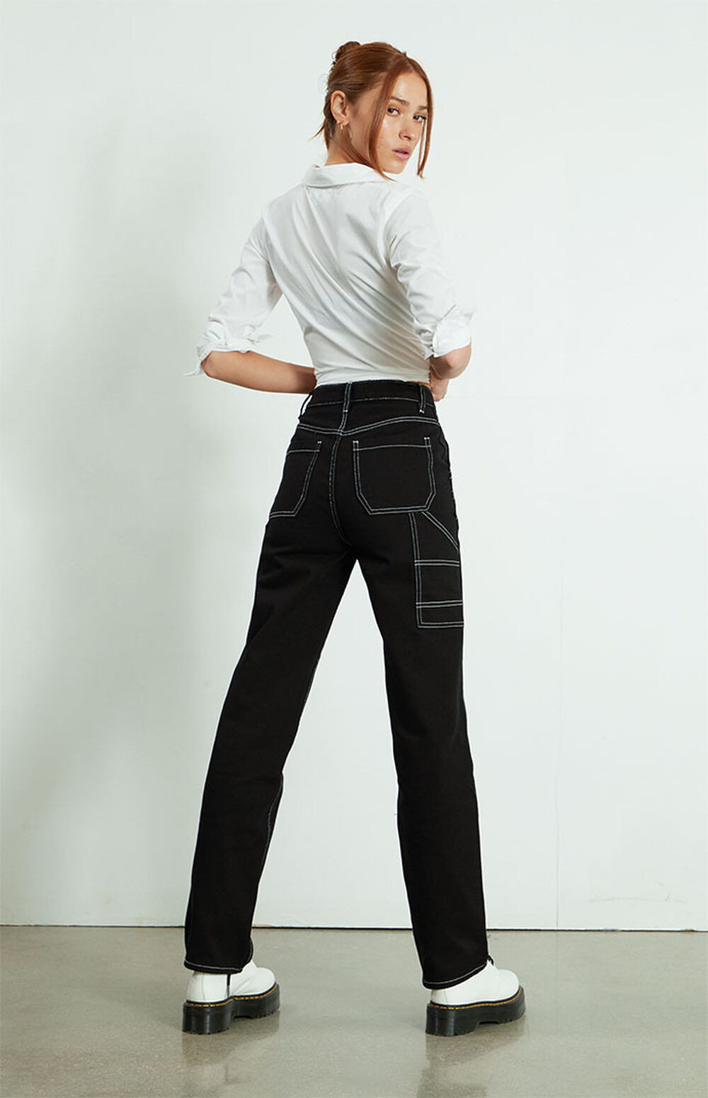 Pacsun Black Cargo Boyfriend Carpenter Pants | Pacsun