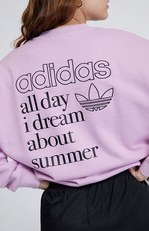 adidas Purple Graphic Crew Neck Sweatshirt | Pacsun