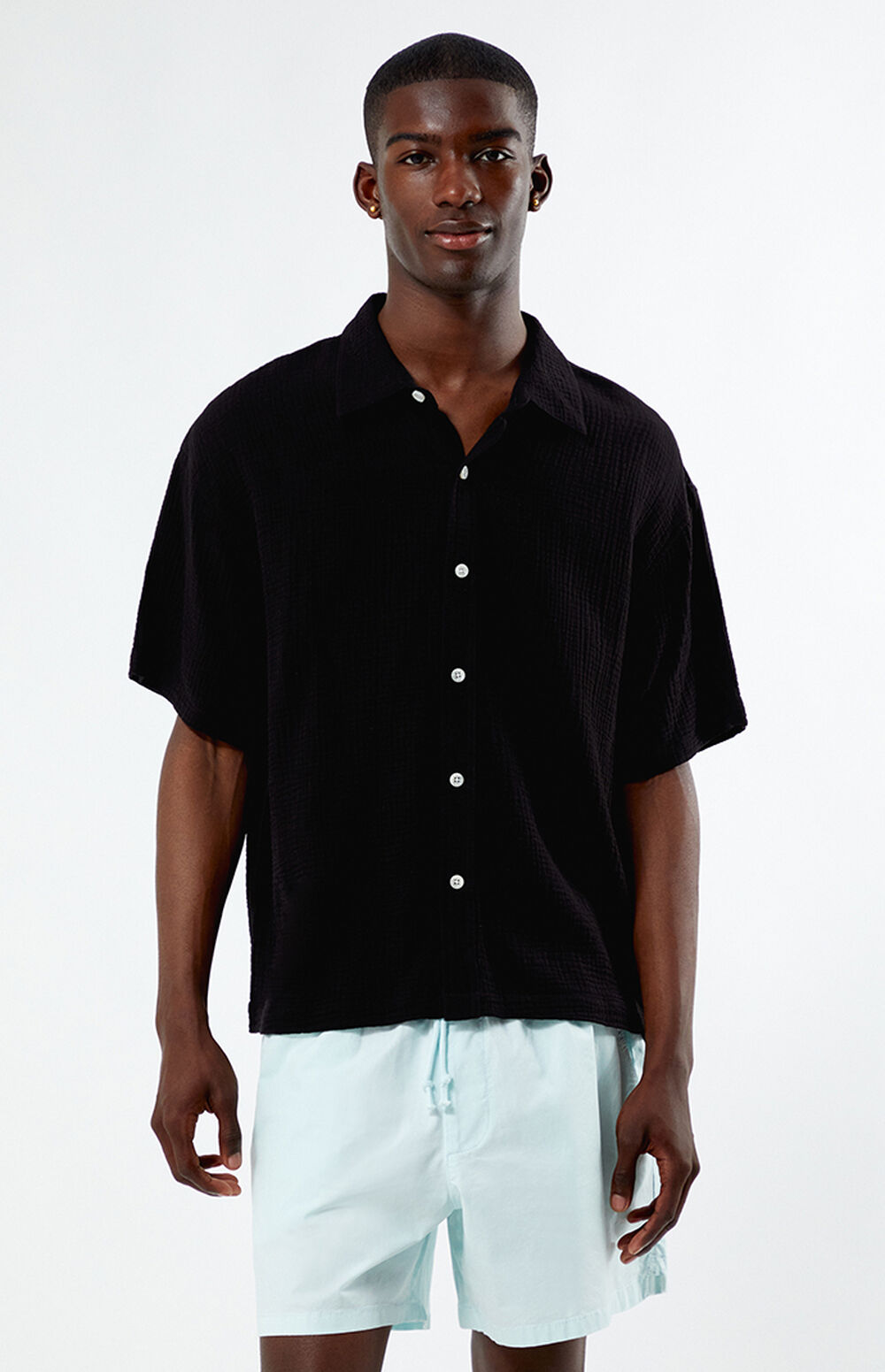 PacSun Black Boxy Button Down Shirt | PacSun