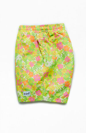 Kulani Kinis Green Floral 15" Swim Trunks | PacSun
