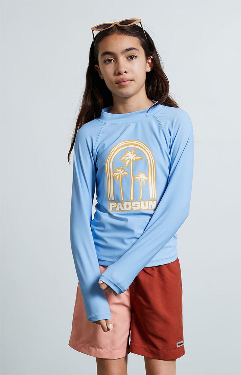 PacSun Kids Blue Long Sleeve Rashguard | PacSun