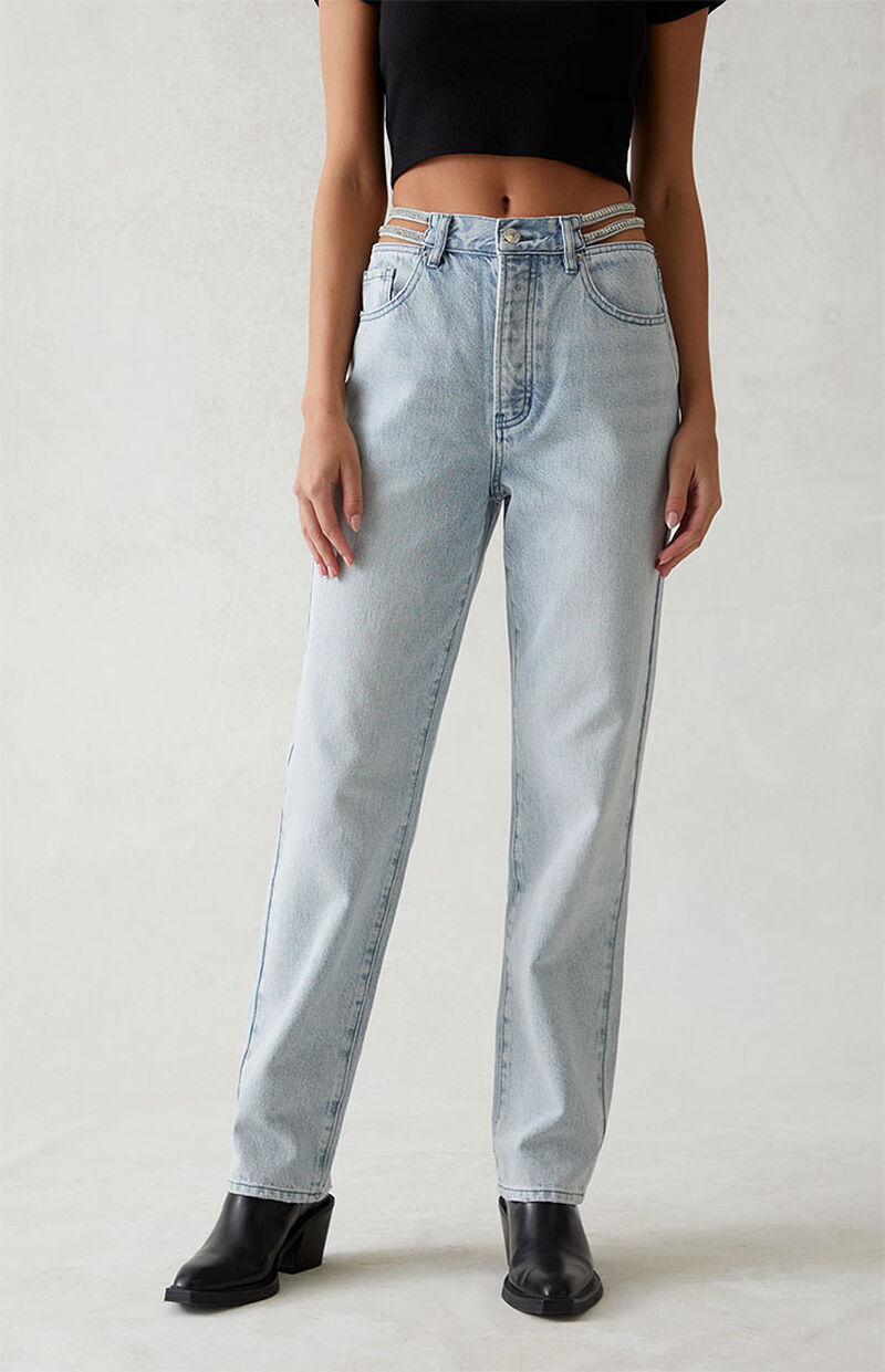 Pacsun Light Blue Sparkle Dad Jeans | Pacsun