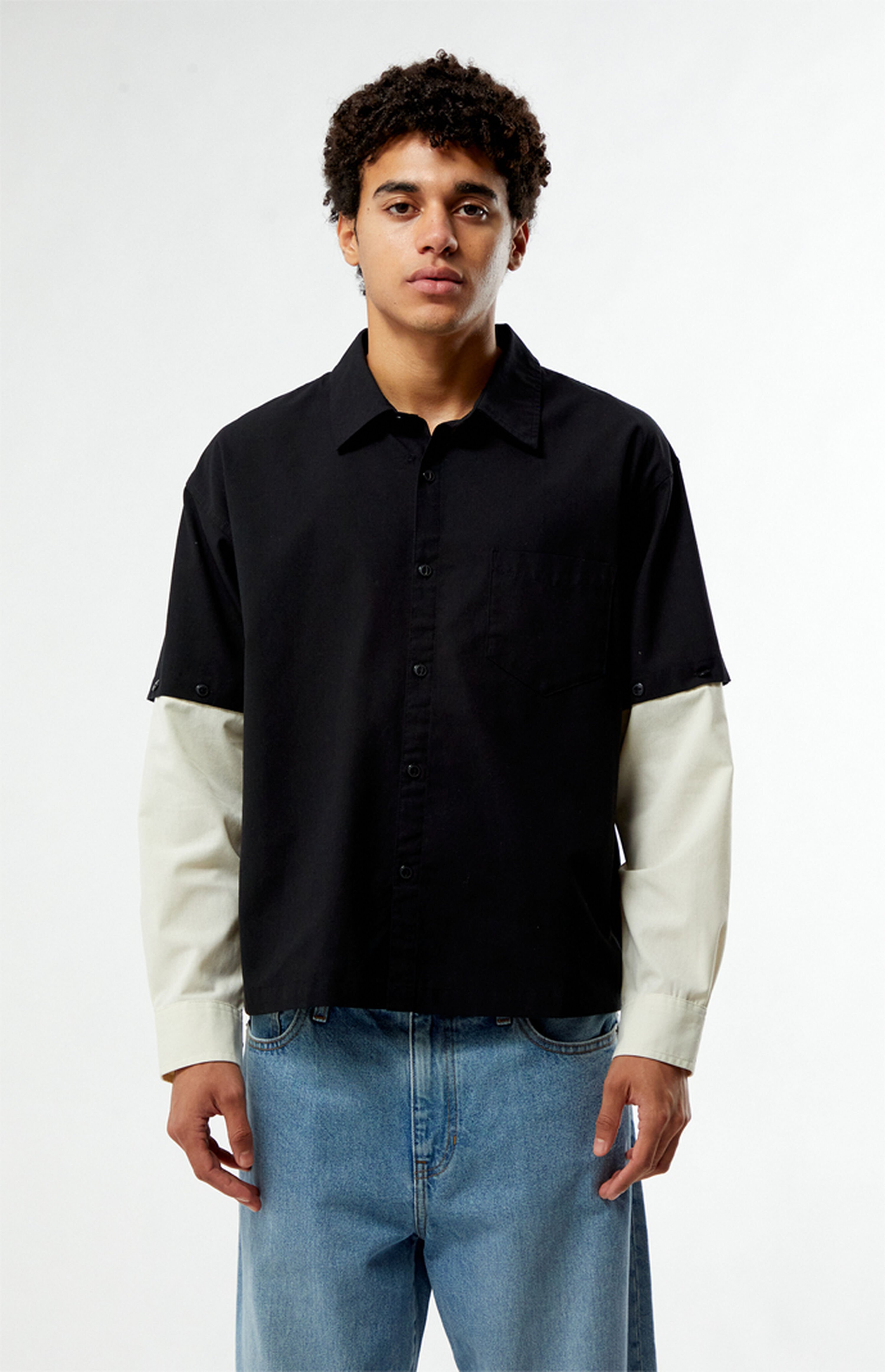 Pacsun Black & White 2fer Long Sleeve Shirt | Pacsun