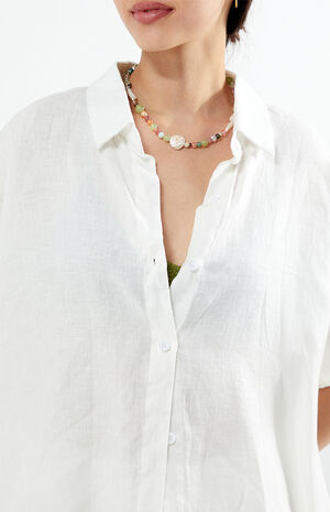 Little Lies Bronte Button Down Linen Shirt | PacSun