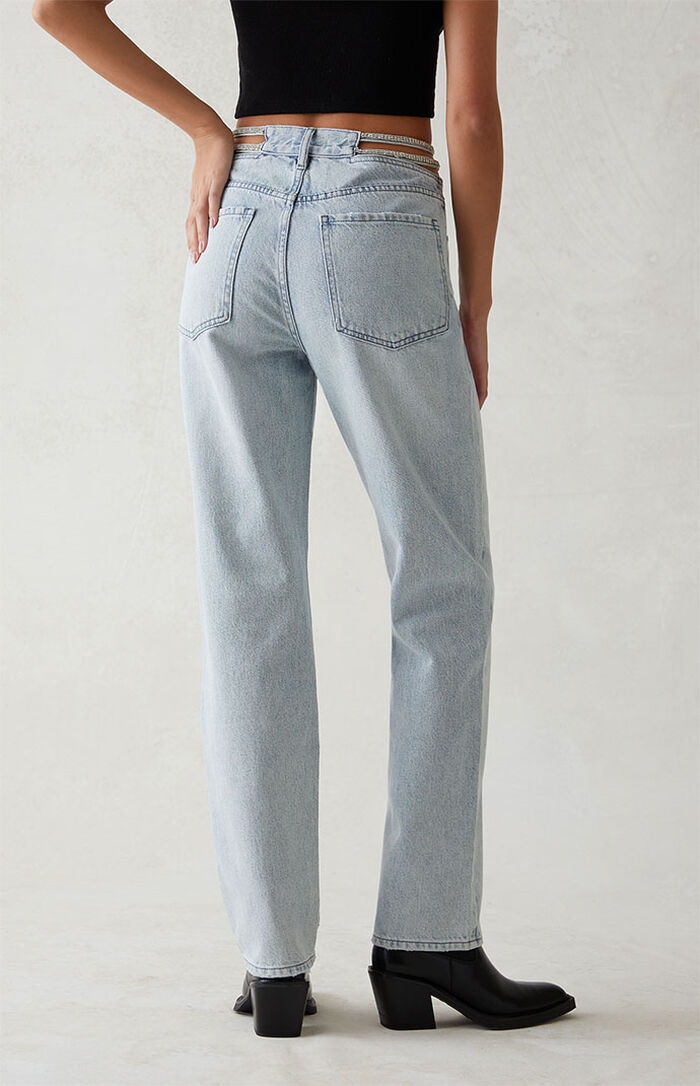 Pacsun Light Blue Sparkle Dad Jeans | Pacsun