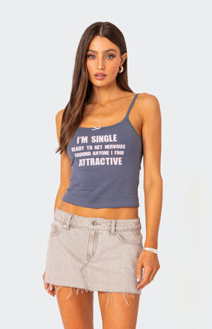 Edikted I'm Single Tank Top | Pacsun