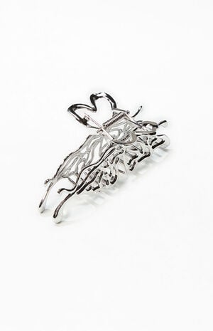 LA Hearts Silver Metal Heart Claw Clip | PacSun
