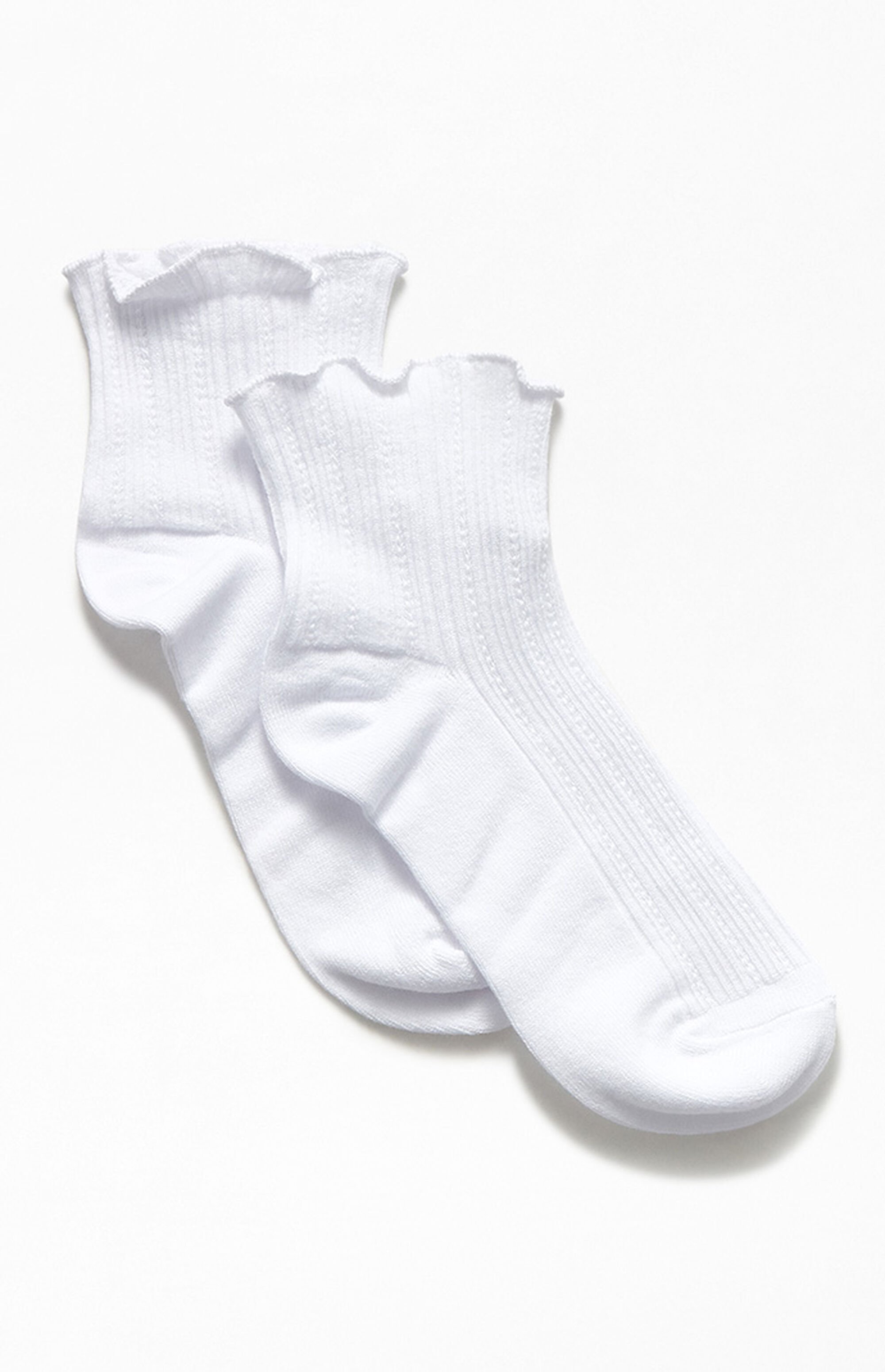 John Galt White Ruffle Socks | PacSun